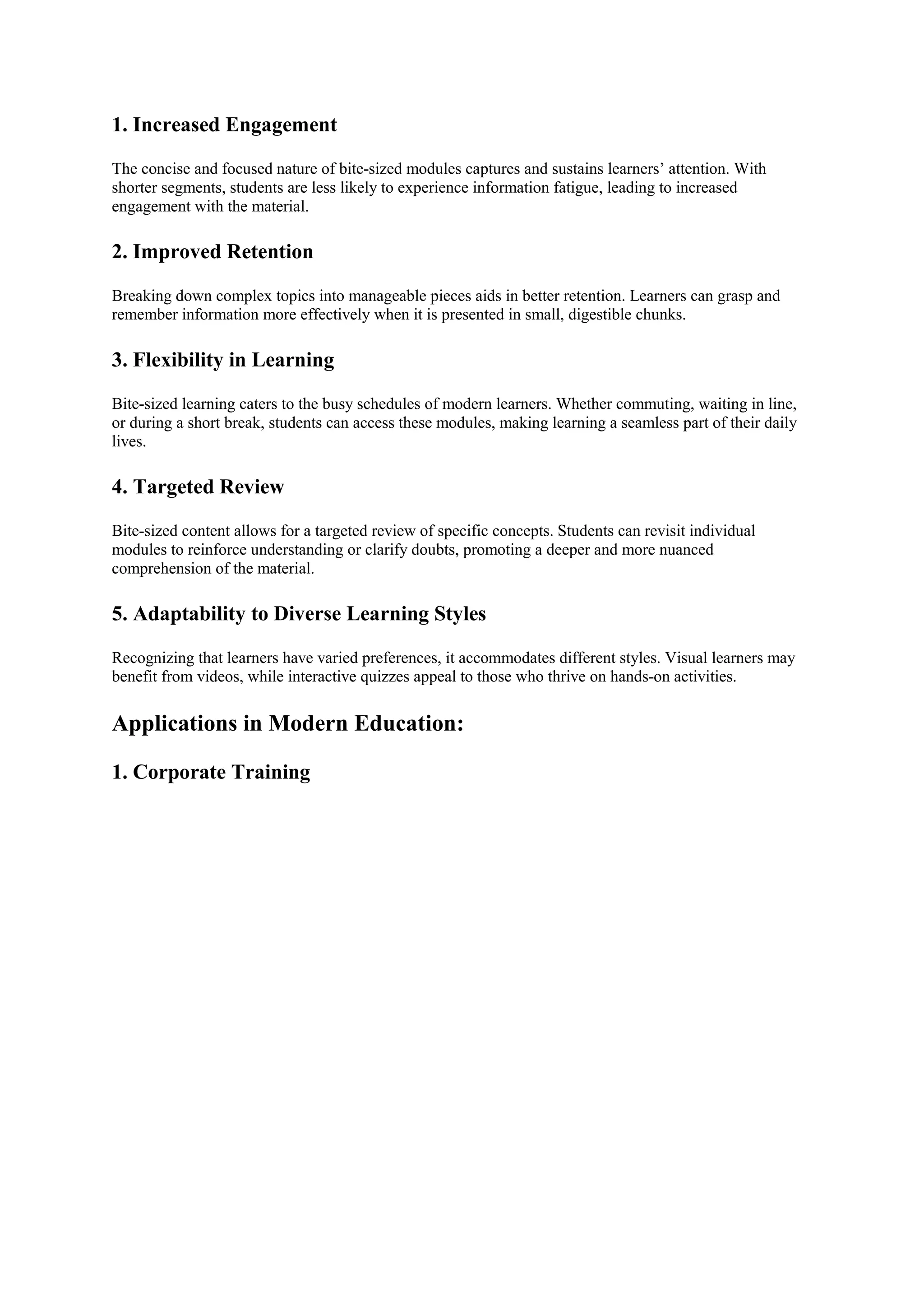 Bite-Sized Learning: A New Strategy for Teaching | PDF | Educational ...