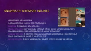 Bite marks in forensic odontology- OMandOR | PPTX