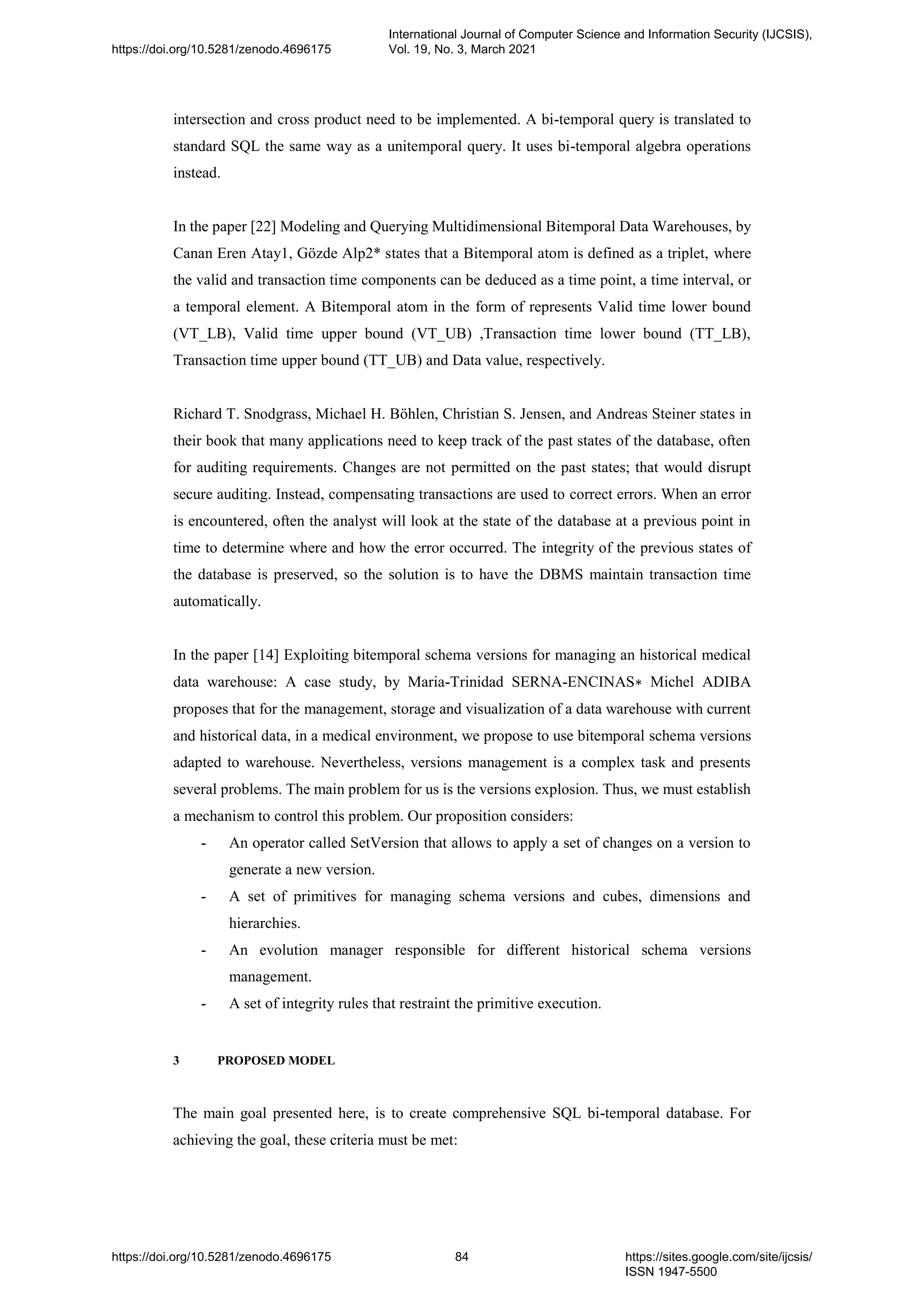 BI-TEMPORAL IMPLEMENTATION IN RELATIONAL DATABASE MANAGEMENT SYSTEMS: MS SQL SERVER | PDF ...