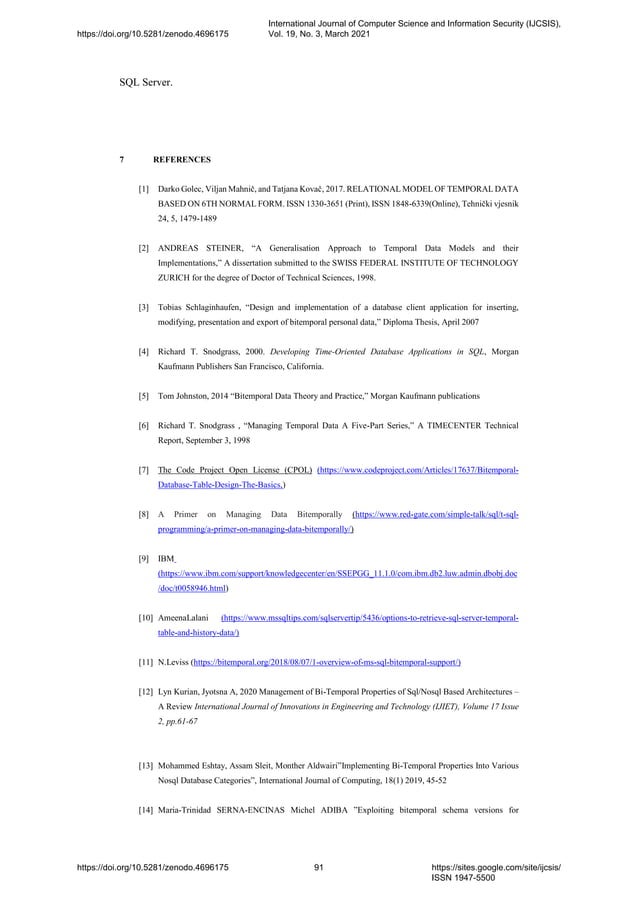 BI-TEMPORAL IMPLEMENTATION IN RELATIONAL DATABASE MANAGEMENT SYSTEMS: MS SQL SERVER | PDF ...