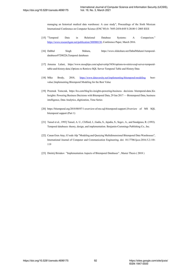 Bi Temporal Implementation In Relational Database Management Systems