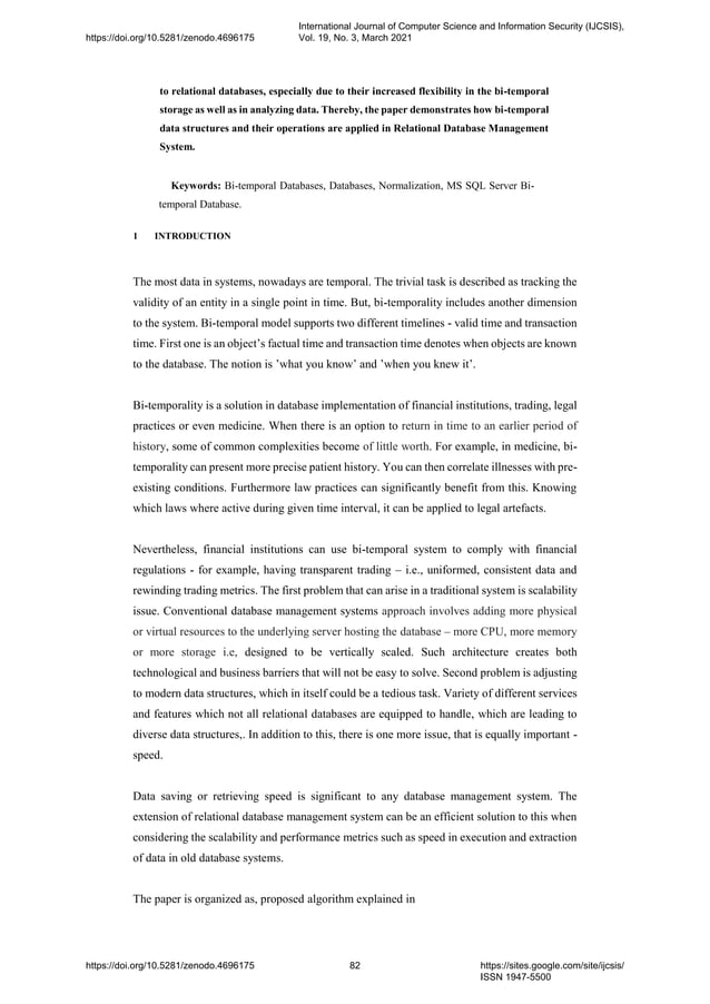 Bi Temporal Implementation In Relational Database Management Systems Ms Sql Server Pdf
