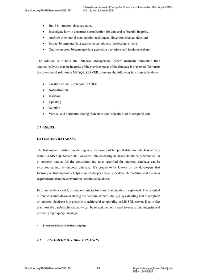 Bi Temporal Implementation In Relational Database Management Systems Ms Sql Server Pdf