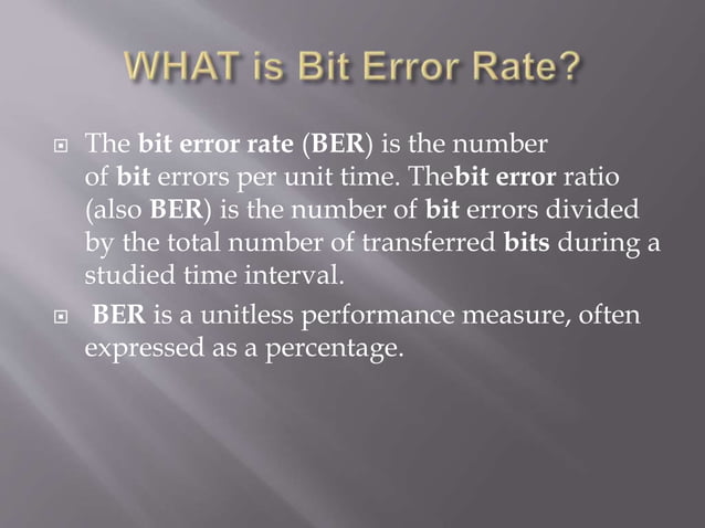 Bit error rate | PPT