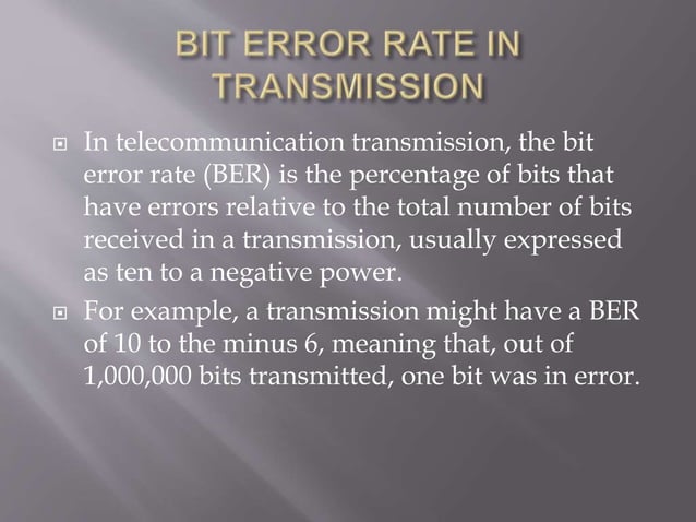 Bit error rate | PPT