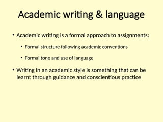 Academic writing language: what university students must know! | PPTX