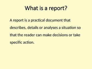 writing a report types of report newspaper | PPTX