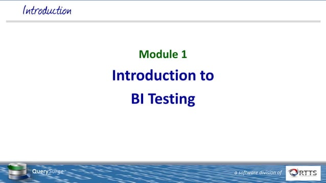 Fundamentals of BI Report Testing - Module 1 | PPTX | Databases ...