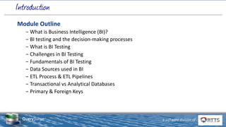 Fundamentals of BI Report Testing - Module 1 | PPTX