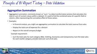 Fundamentals of BI Report Testing - Module 2 | PPT