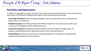 Fundamentals of BI Report Testing - Module 2 | PPT