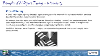 Fundamentals of BI Report Testing - Module 3 | PPT