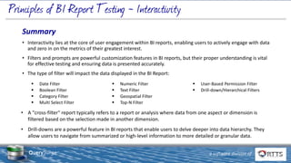Fundamentals of BI Report Testing - Module 3 | PPT