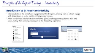 Fundamentals of BI Report Testing - Module 3 | PPT