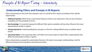 Fundamentals of BI Report Testing - Module 3 | PPT