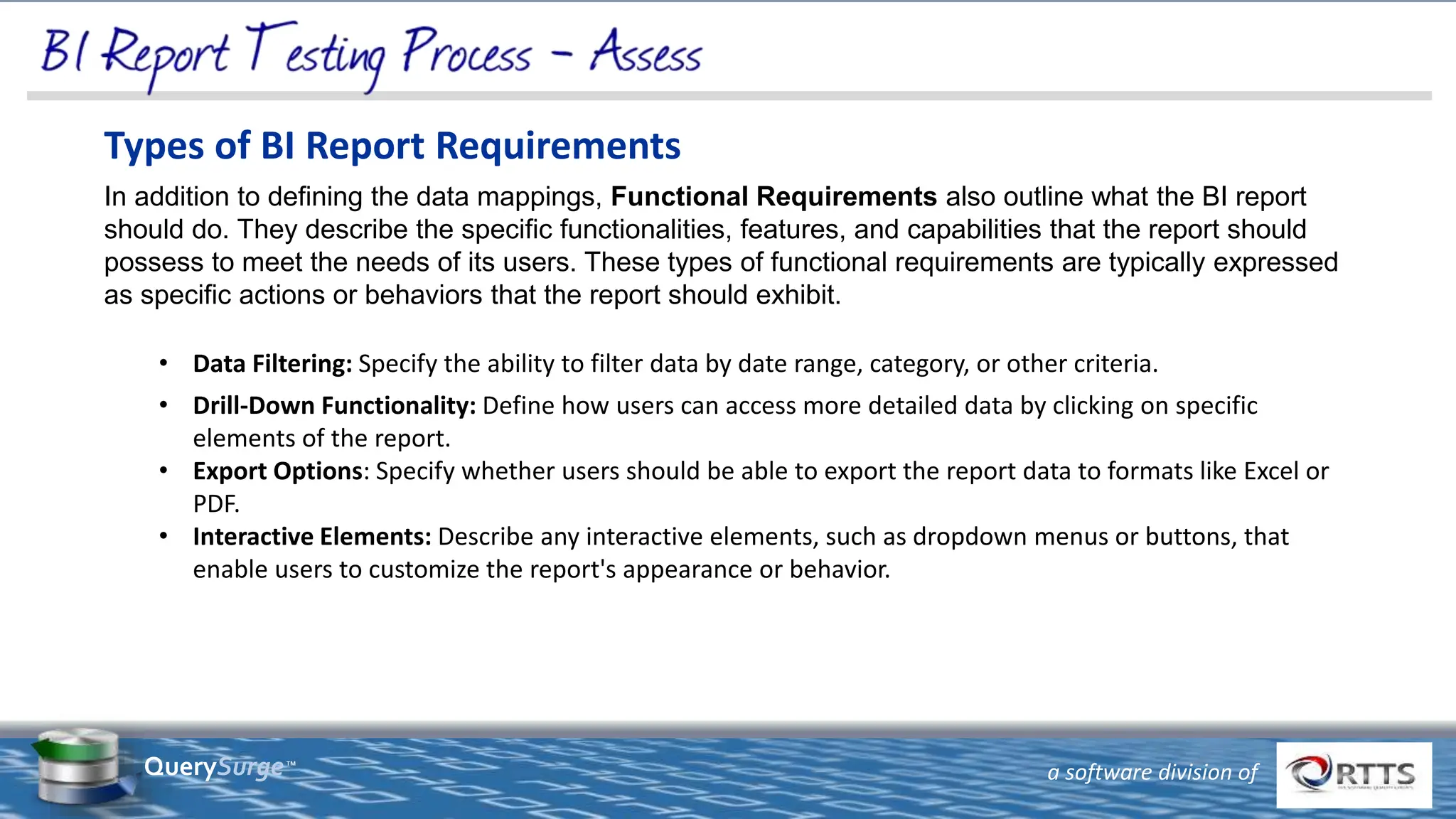 Fundamentals of BI Report Testing - Module 4 | PPT