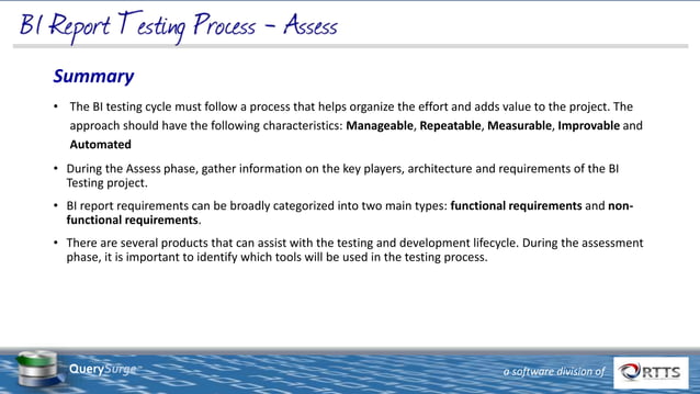 Fundamentals of BI Report Testing - Module 4 | PPT