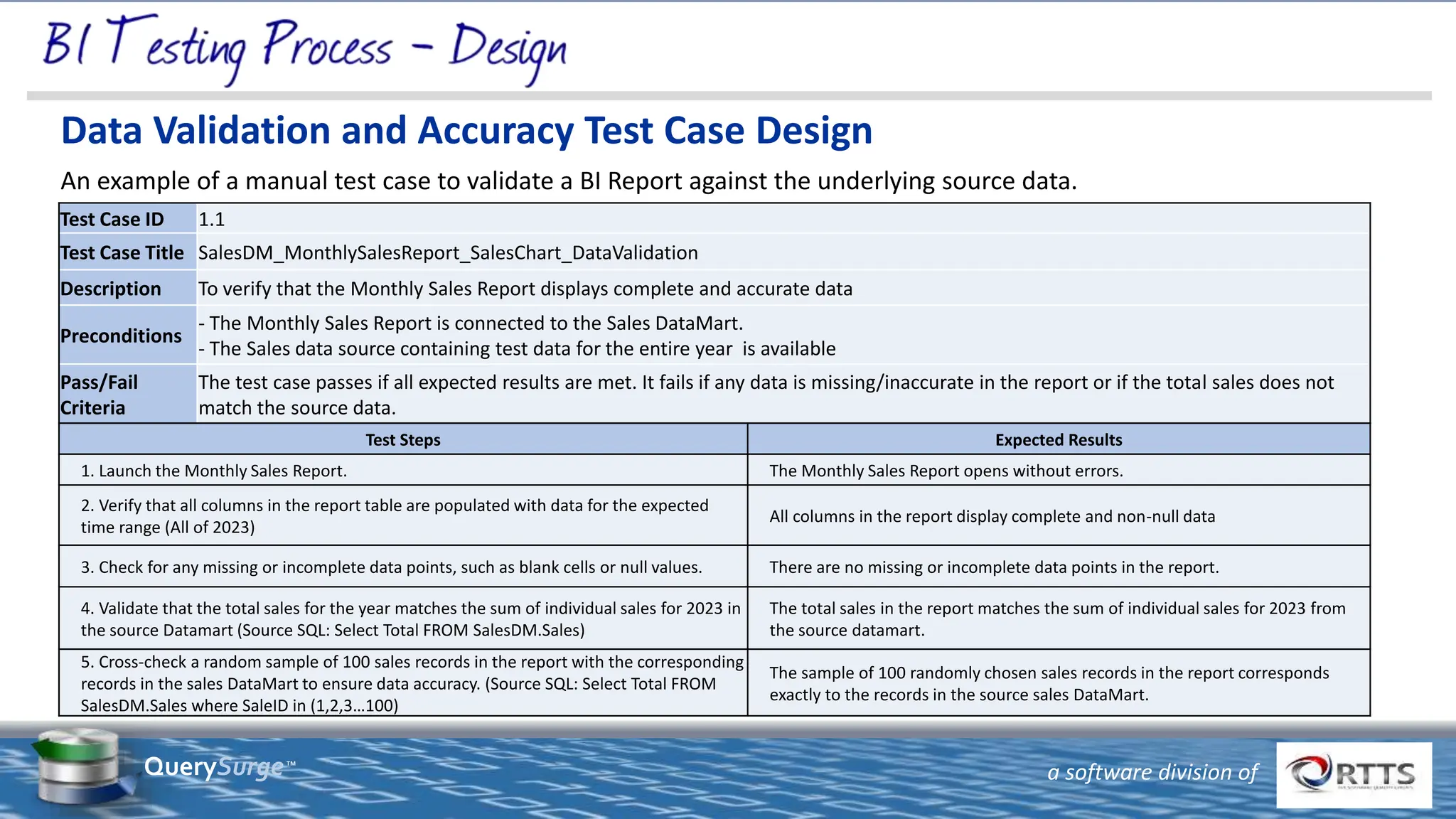 Fundamentals of BI Report Testing - Module 6 | PPT