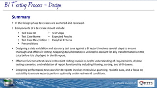 Fundamentals of BI Report Testing - Module 6 | PPT