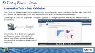 Fundamentals of BI Report Testing - Module 6 | PPT
