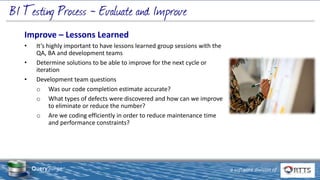 Fundamentals of BI Report Testing - Module 8 | PPT