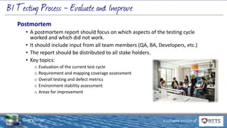 Fundamentals of BI Report Testing - Module 8 | PPT