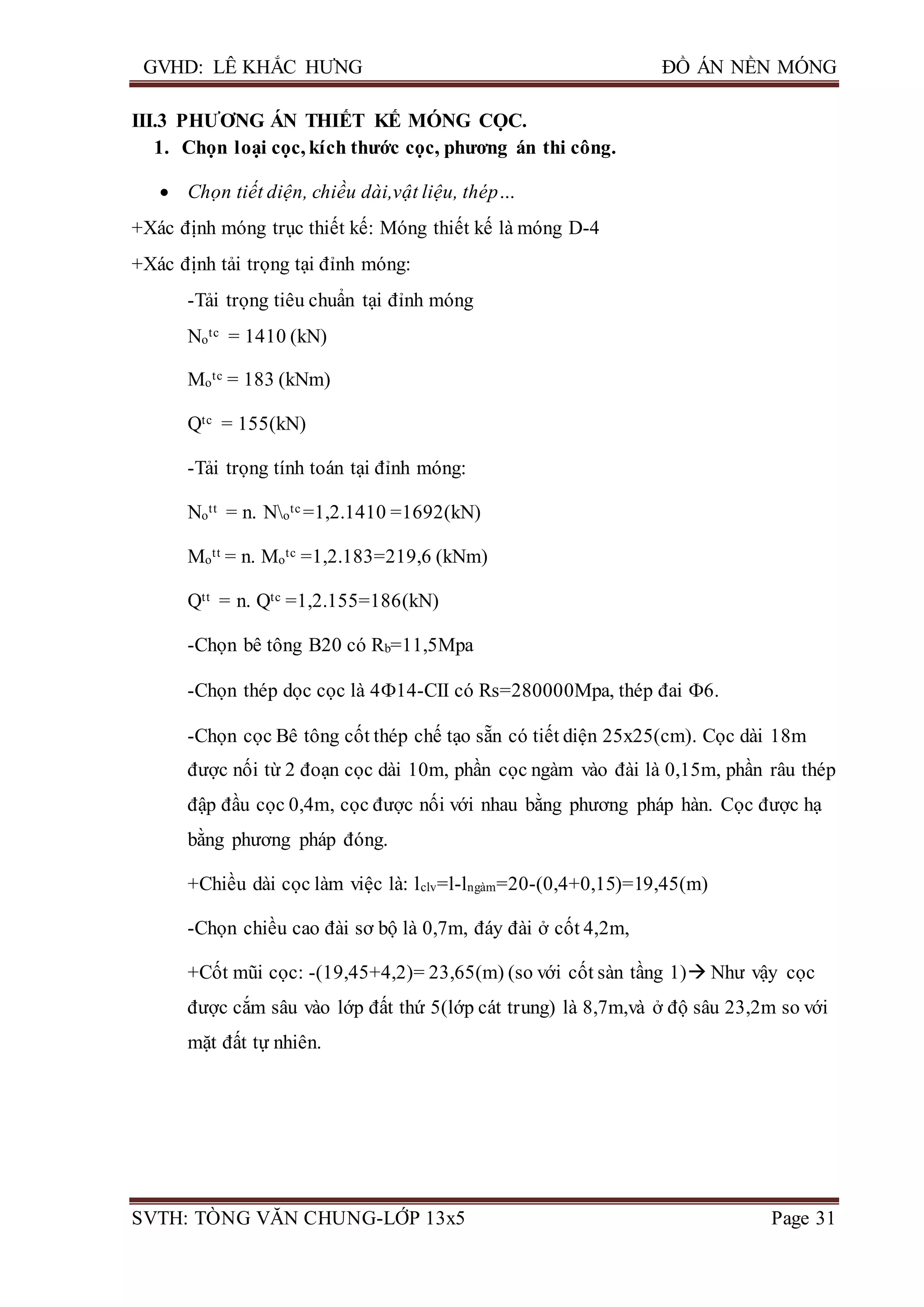 Bài thuyết trình đồ án nền móng | DOCX