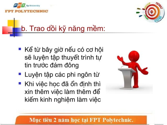 Bài thuyết trình về kế hoạch phát triển bản thân trong 2 năm học tại fpt | PPT