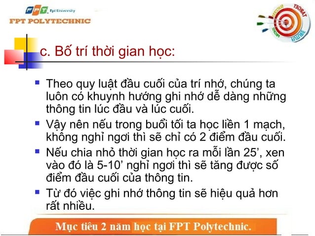 Bài thuyết trình về kế hoạch phát triển bản thân trong 2 năm học tại fpt | PPT