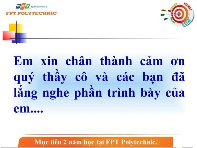 Bài thuyết trình về kế hoạch phát triển bản thân trong 2 năm học tại fpt | PPT