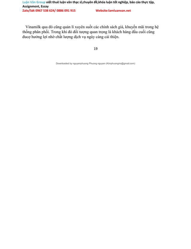 Bài tiểu luận Marketing căn bản Phân tích hỗn hợp marketing của Vinamilk | DOC