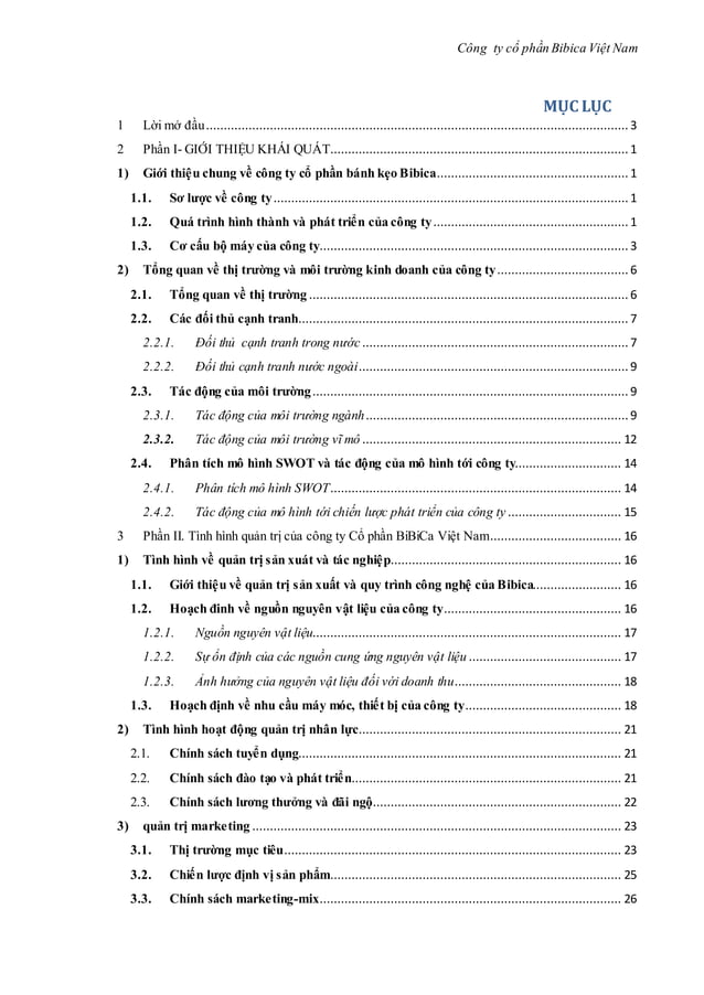 Bài tiểu luận về công ty bibica | PDF