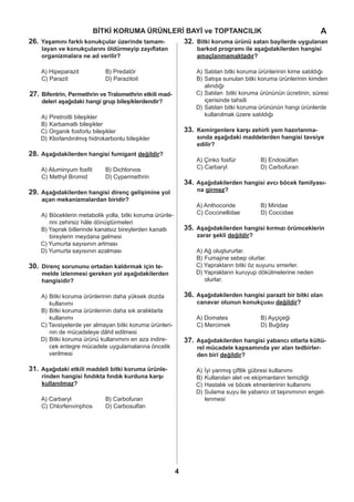 Bitki koruma urunleri bayi toptancilik sinavi | PDF