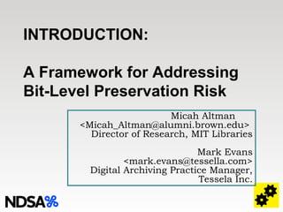Bit Level Preservation | PPT