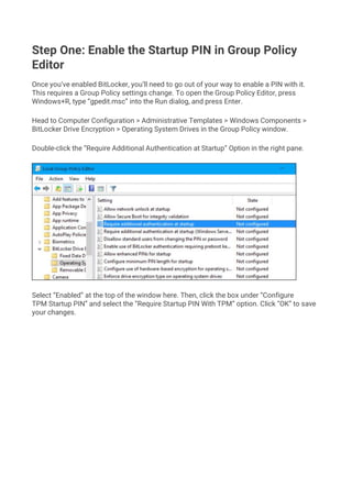 Bitlocker configuration | PDF