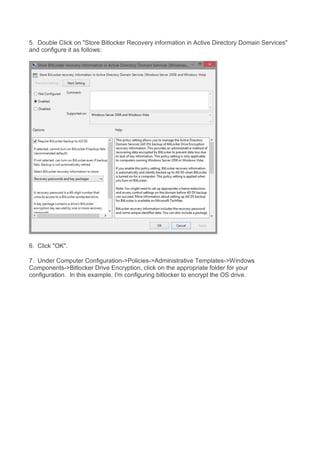 Bitlocker configuration | PDF