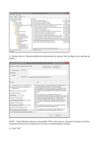 Bitlocker configuration | PDF