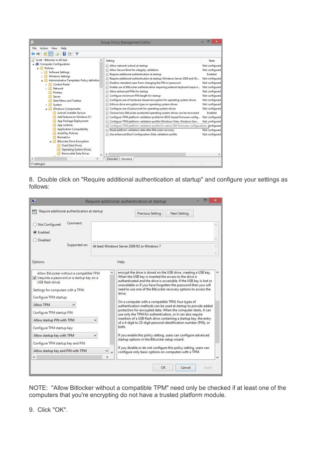 Bitlocker configuration | PDF