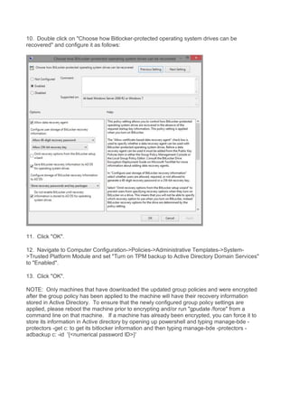 Bitlocker configuration | PDF