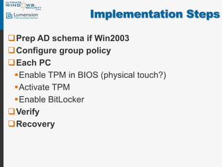 Bit locker Drive Encryption: How it Works and How it Compares | PPTX