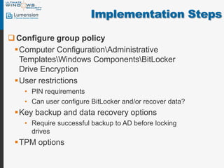 Bit locker Drive Encryption: How it Works and How it Compares | PPTX