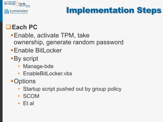 Bit locker Drive Encryption: How it Works and How it Compares | PPTX
