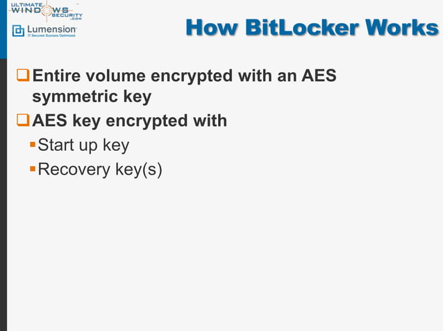 Bit locker Drive Encryption: How it Works and How it Compares | PPTX