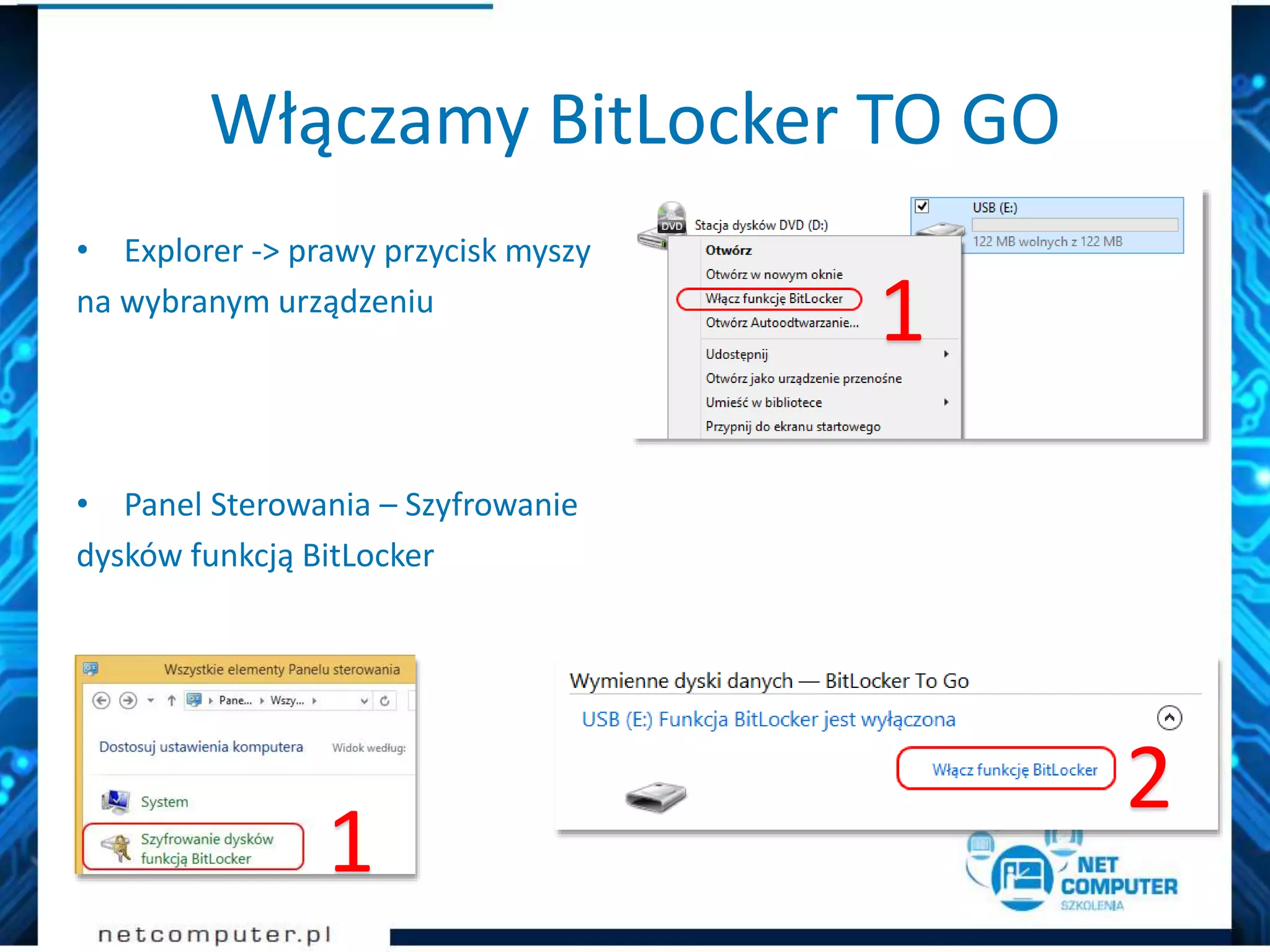 BitLocker TO GO - szybki start - WGUISW SNACK | PPT