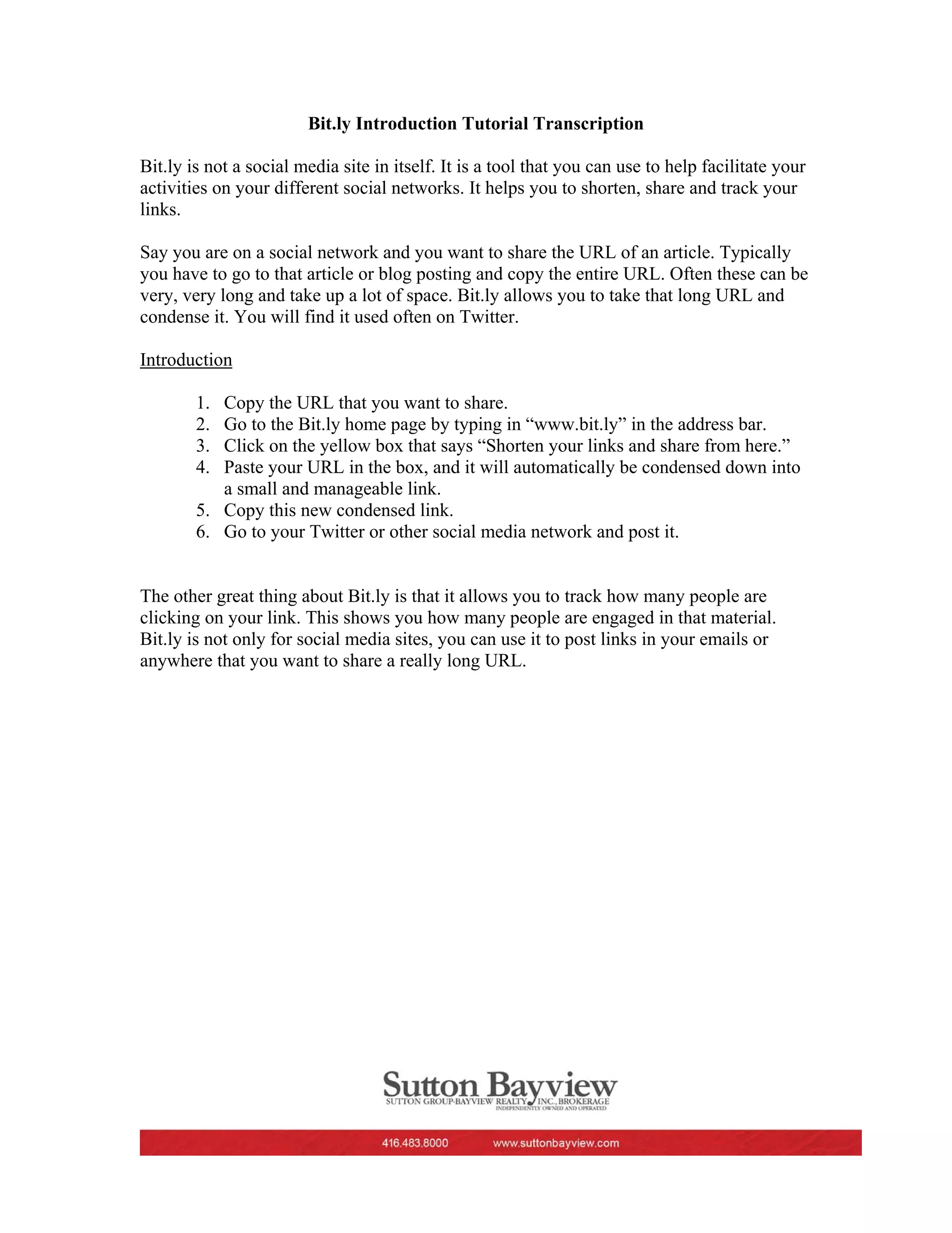 Bit.ly Introduction | PDF