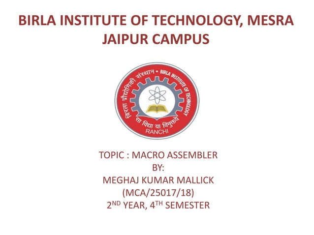 Macro assembler | PPTX