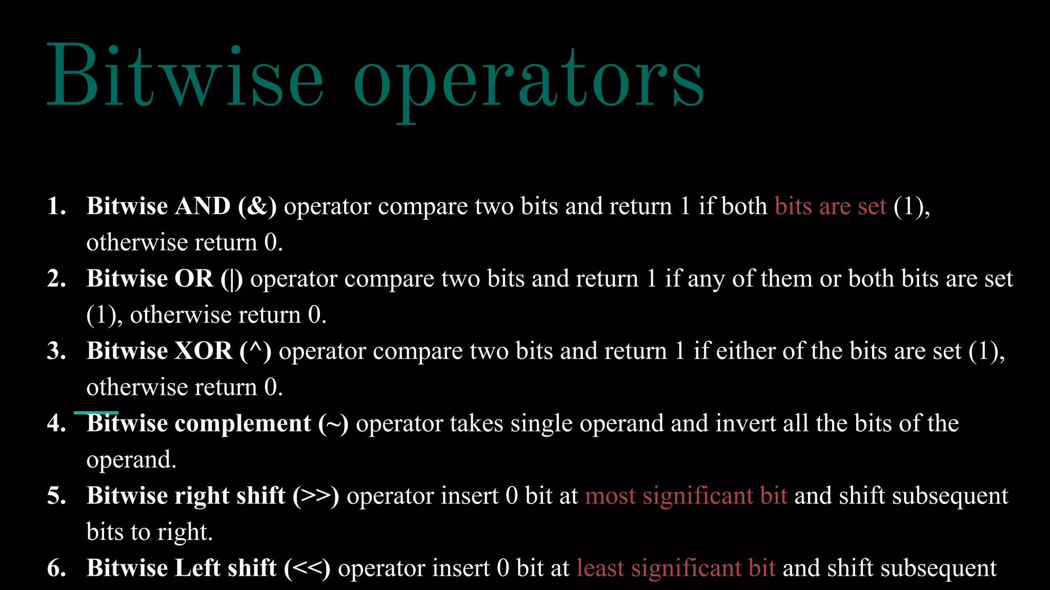 Bit manipulation | PPTX