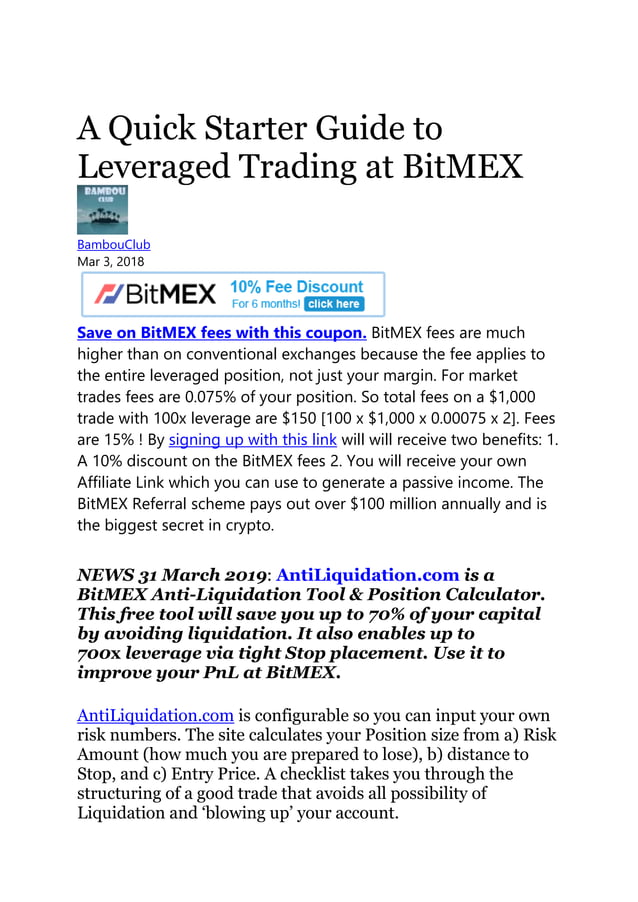 Bitmex leveraged trading hackernoon | PDF