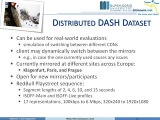 MPEG-DASH open source tools and cloud services | PPTX | Internet | Computing