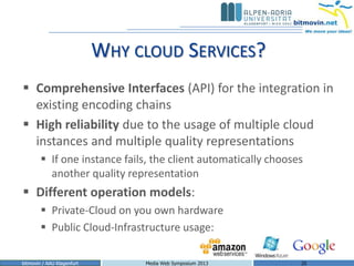 MPEG-DASH open source tools and cloud services | PPTX | Internet | Computing